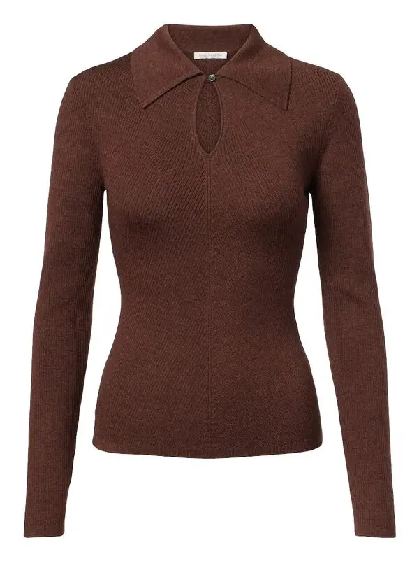 EMILIA WICKSTEAD Ambrose Wool Sweater - Brown