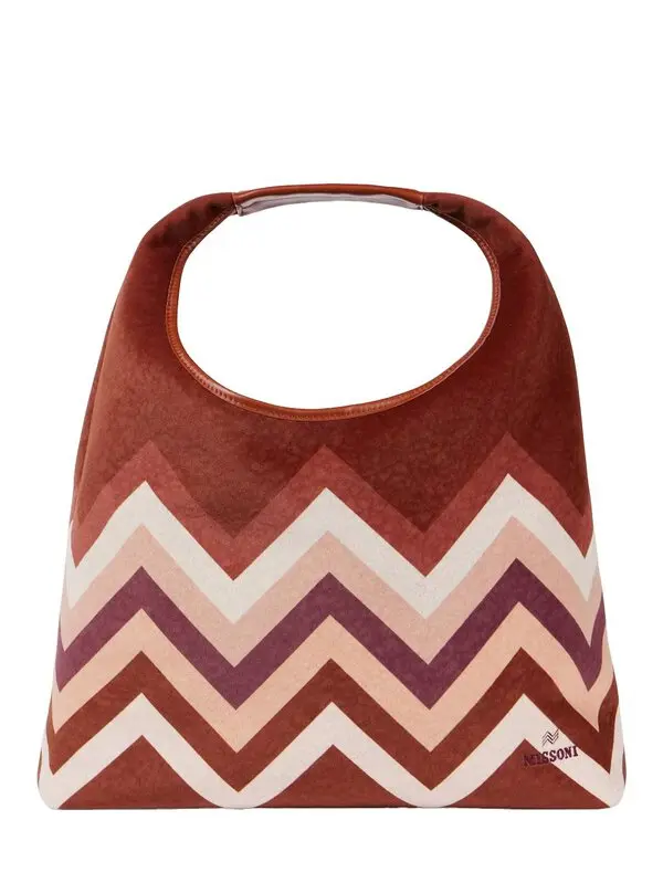 Missoni Large Zigzag Leather Tote Bag - Orange
