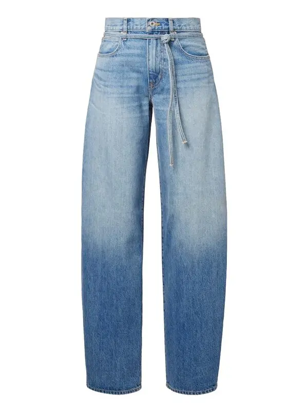 SLVRLAKE Hailey Belted Barrel-leg Jeans - Blue