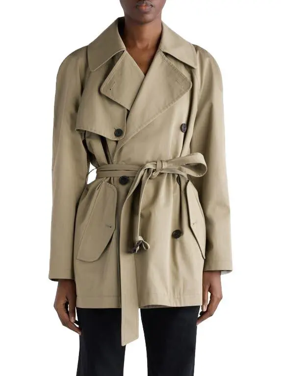 Balenciaga Cocoon Short Trench Coat - Explorer Beige