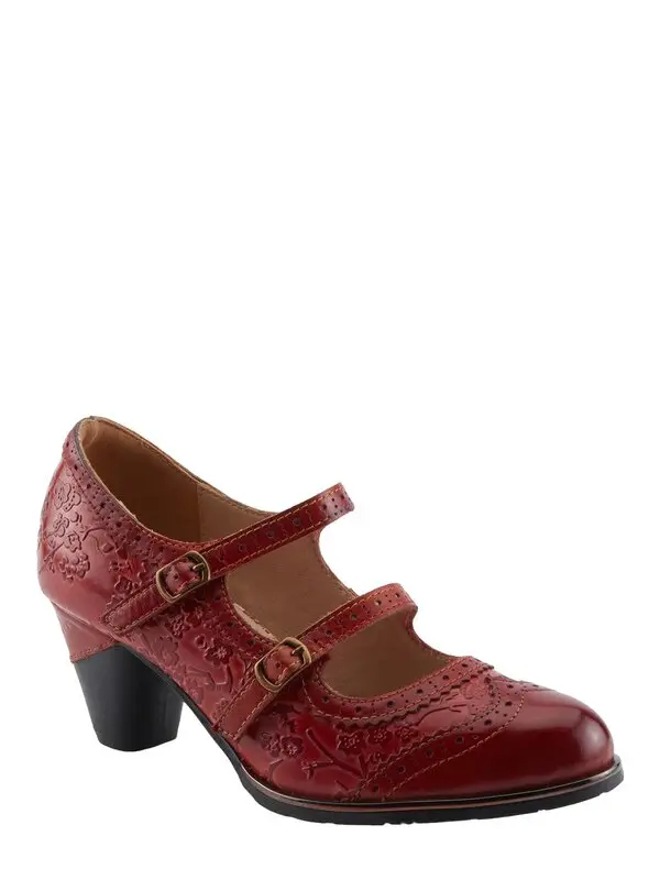 SPRING STEP SHOES Gaviria Mary Jane Pumps - Red