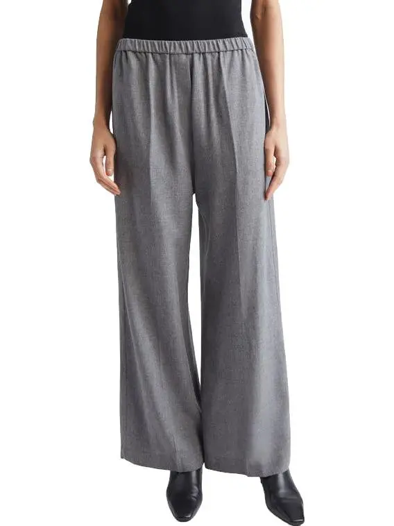 TOTEME Pleated Wide-leg Trousers - Mid Grey Melange