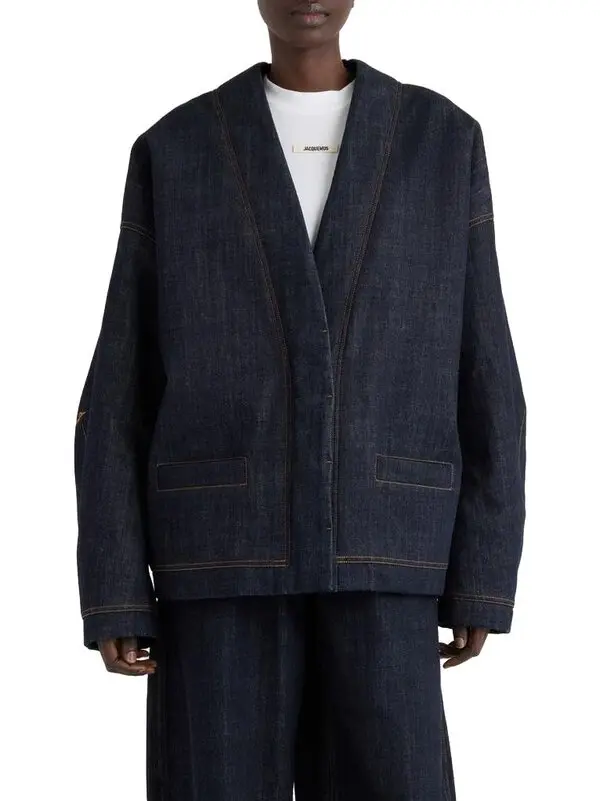 Jacquemus Oversize Denim Cardigan - Dark Navy