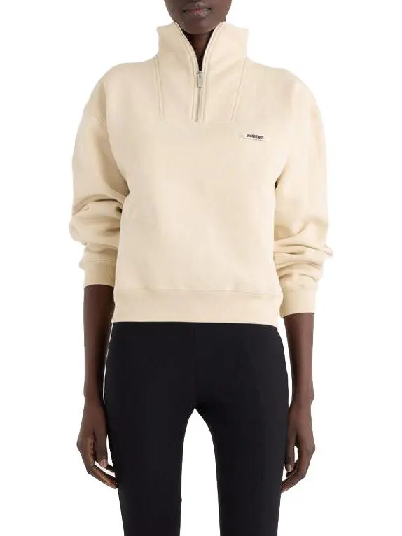 Jacquemus Le Camionneur Gros Grain Cotton Fleece Pullover - Light Beige