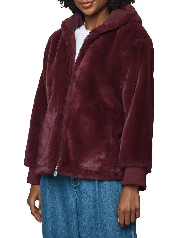 Splendid Lucia Faux Fur Hooded Jacket - Rosewood