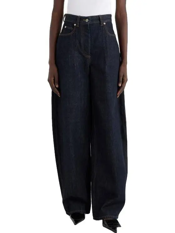 Jacquemus Le De-nîmes Ovalo Wide Leg Jeans - Dark Navy