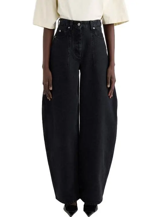 Jacquemus Le De-nîmes Ovalo Barrel Leg Jeans - Black