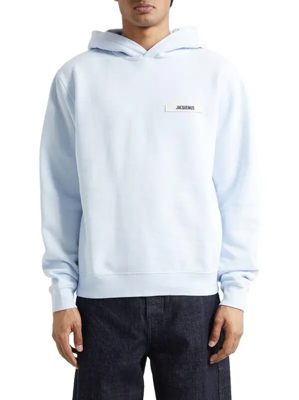 Jacquemus Le Hoodie Gros Grain Cotton Hoodie - Light Blue 2