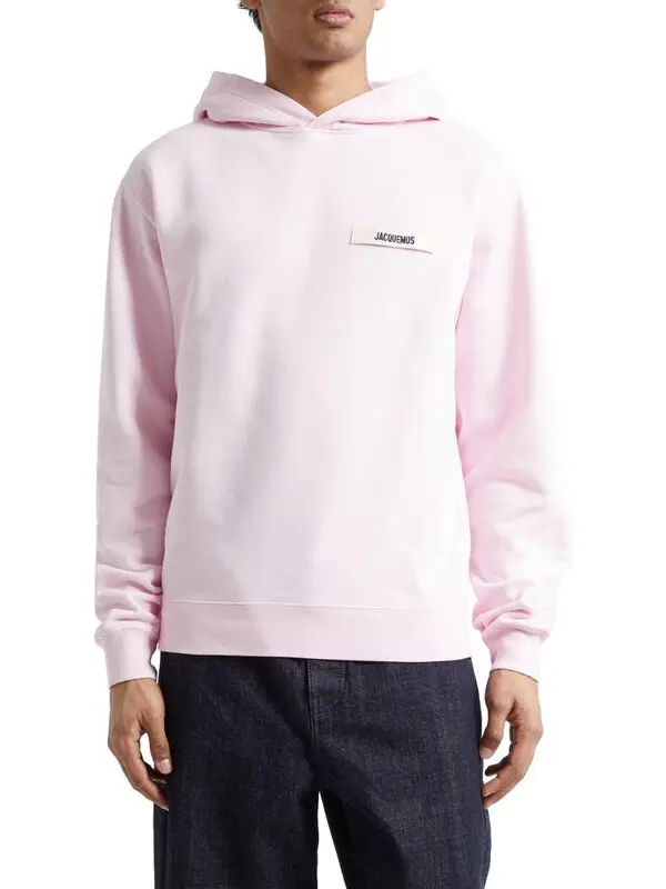Jacquemus Le Hoodie Gros Grain Cotton Hoodie - Pink
