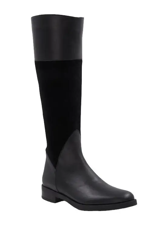 Aquatalia Regina Weatherproof Knee High Boot - Black Suede