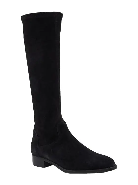 Aquatalia Sabrena Weatherproof Knee High Boot - Black Suede