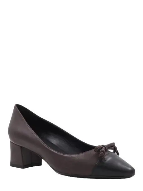 Aquatalia Palica Weatherproof Leather Pumps - Dark Brown Nappa