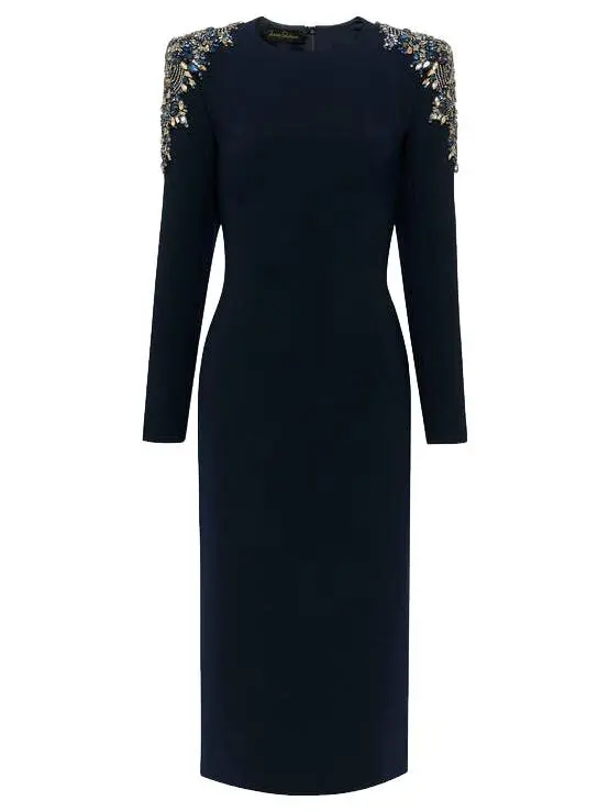 Jenny Packham Isla Embellished Midi Dress - Midnight Kiss