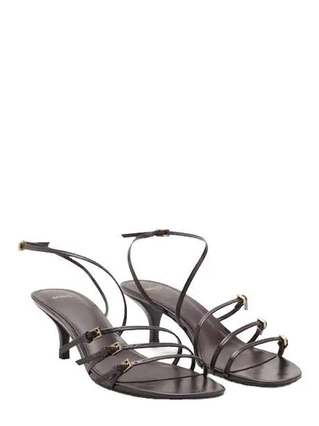 Mango Strappy Slingback Sandals - Chocolate