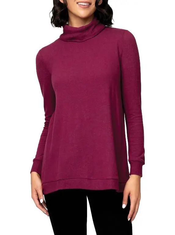 GIBSONLOOK Crossover Back Tunic Sweater - Port