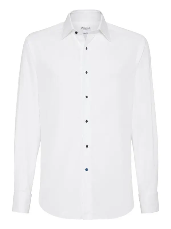 Brunello Cucinelli Tuxedo Shirt - White
