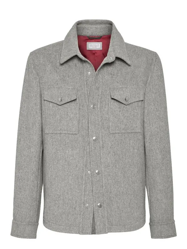 Brunello Cucinelli Shirt-style Outerwear Jacket - Pearl Grey