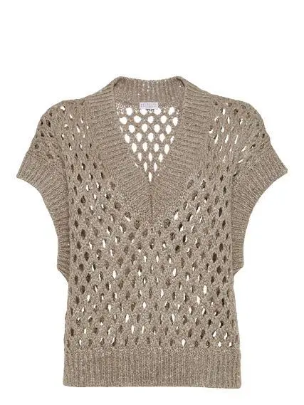 Brunello Cucinelli Net Knit Sweater - Warm Beige