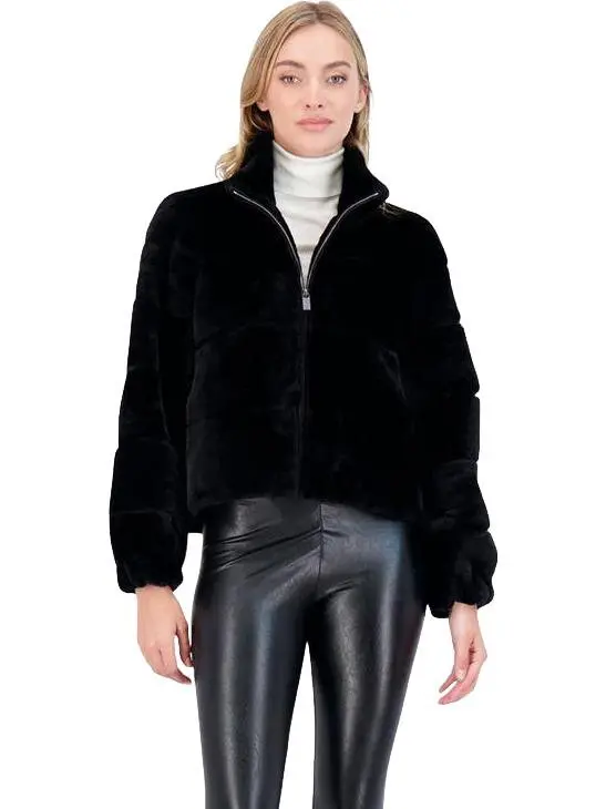 Gorski Genuine Shearling Zip Jacket - Black