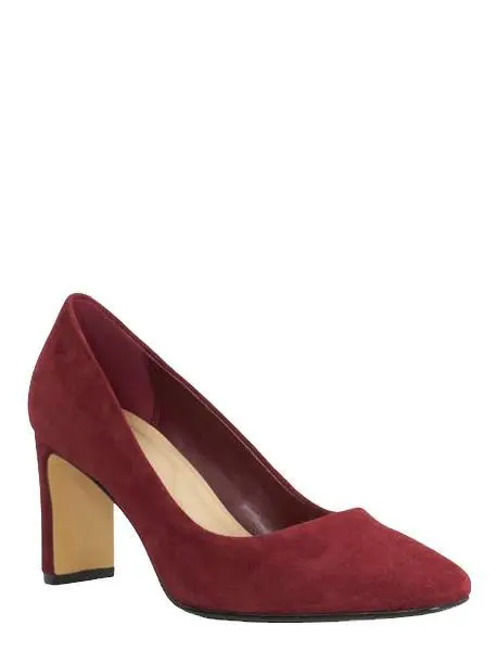 Burgundy Block Heels Editorialist