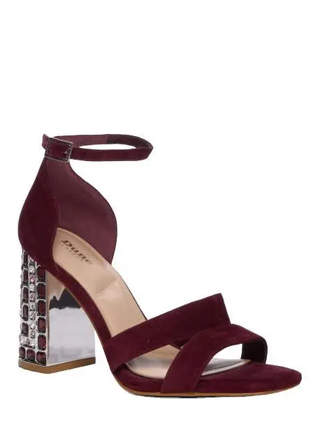 Dune London Majestical Ankle Strap Sandal - Burgundy
