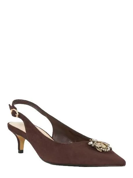 Dune London Pointed Toe Slingback Pump - Brown