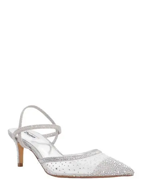 Dune London Charismatic Ankle Strap Pump - Silver