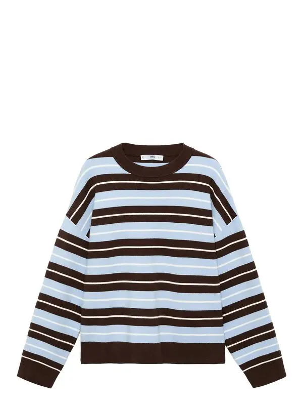 Mango Striped Relaxed-fit Sweater - Chocolate