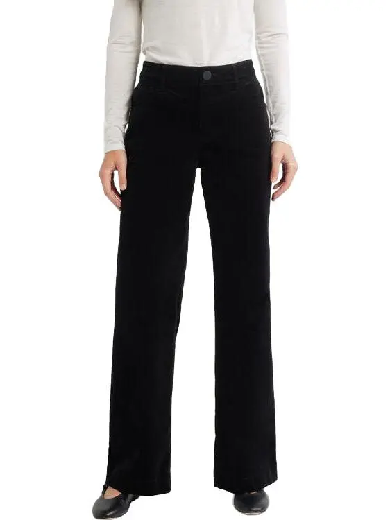 Wit & Wisdom High Waist Wide Leg Corduroy Pants - Black