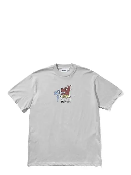 BUTTER GOODS Canine Graphic T-shirt - Cement