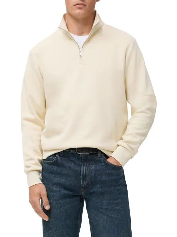 Mango Quarter Zip Sweatshirt - Ecru