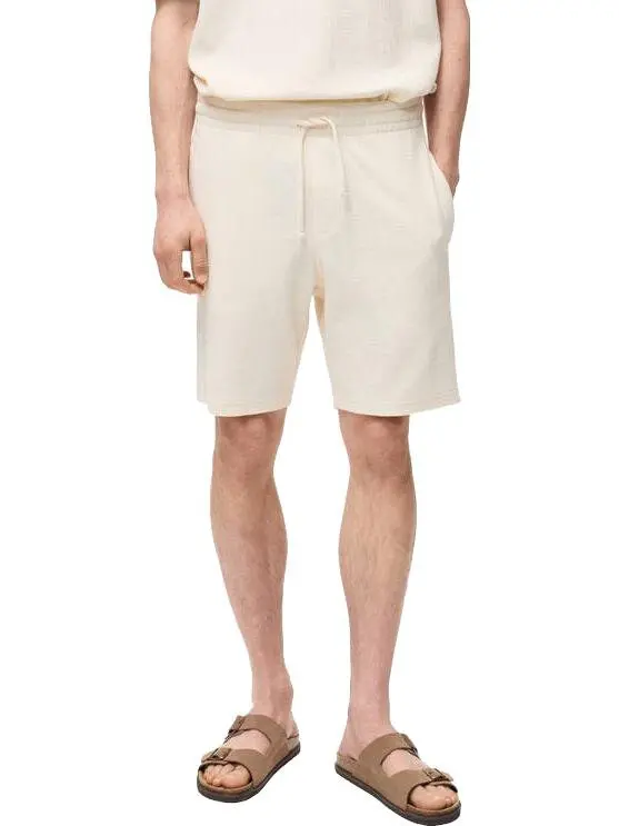 Mango Textured Drawstring Shorts - Ecru