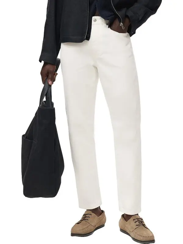 Mango Lore Tapered Straight Leg Jeans - Off White