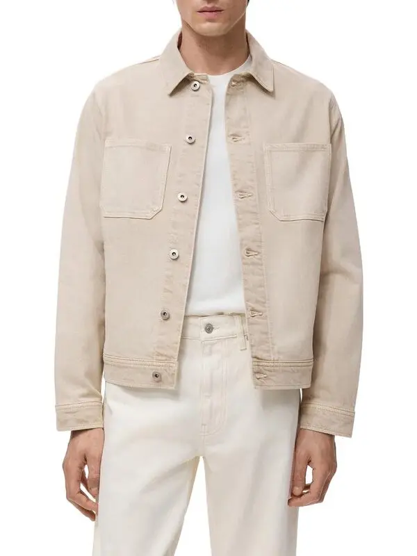 Mango Slim-fit Denim Jacket - Sand