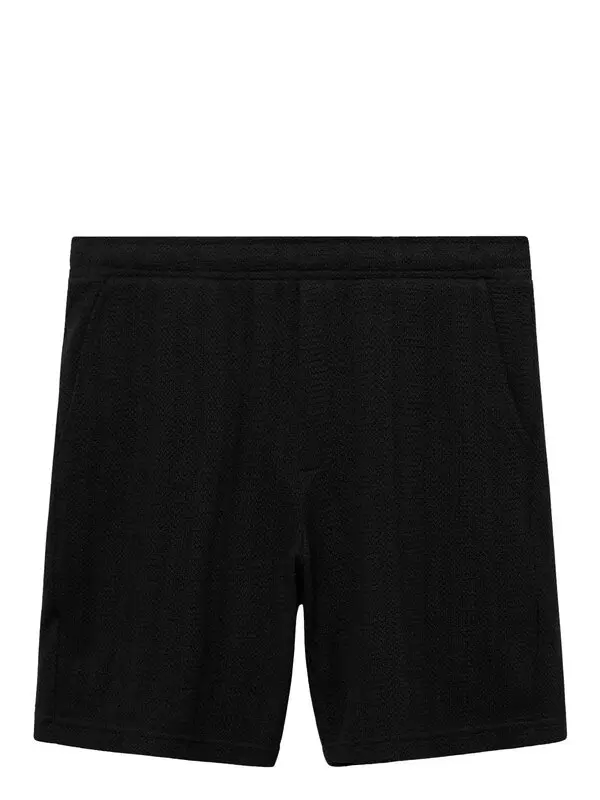 Mango Structured Knit Shorts - Black