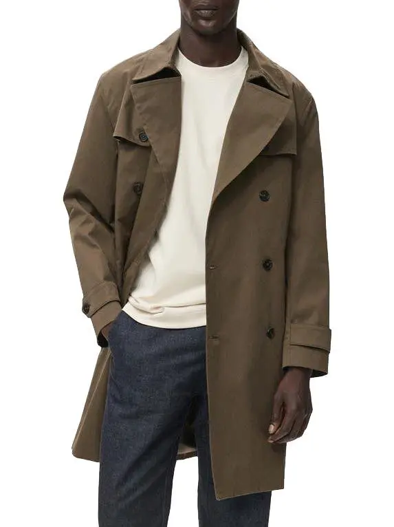 Mango Water Repellent Trench Coat - Olive Green
