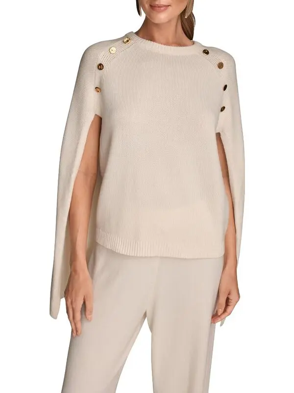 Donna Karan New York Cape Sweater - Cream