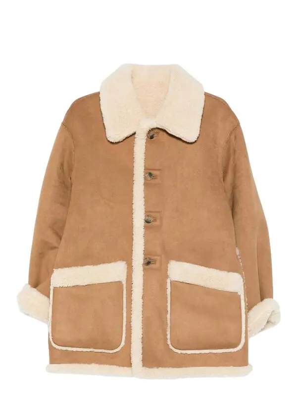DUNST Jacket With Faux-shearling Collar - Brown