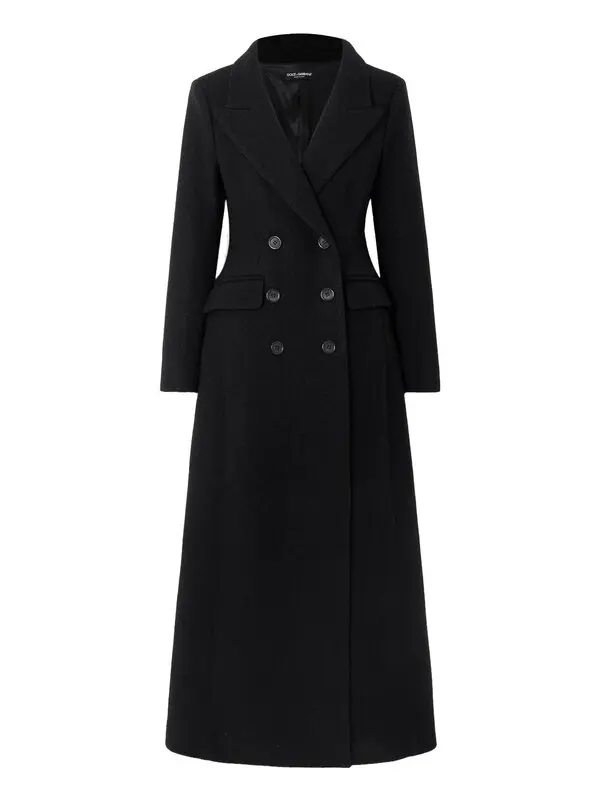 Dolce & Gabbana Wool Double-breasted Coat - Black
