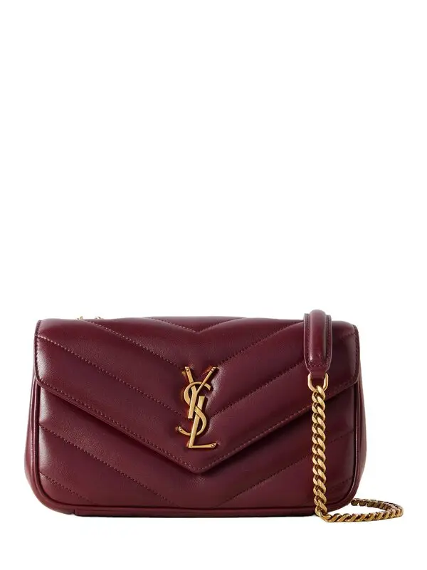 Saint Laurent Loulou Quilted Leather Shoulder Bag - Burgundy