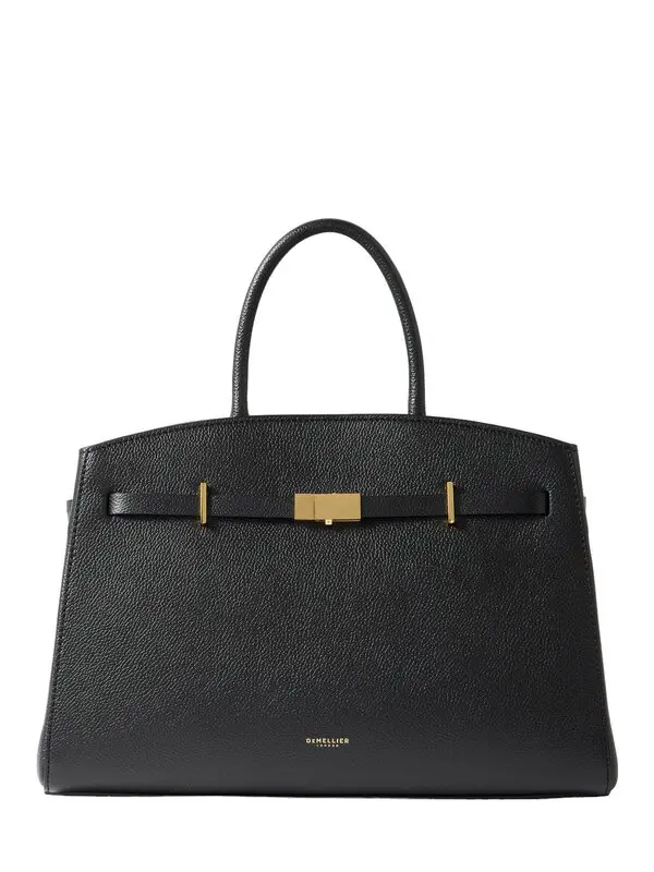 DEMELLIER The Hudson Textured-leather Tote - Black