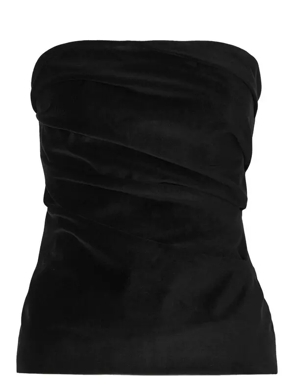 Tove Izel Cotton And Modal-blend Velvet Top - Black