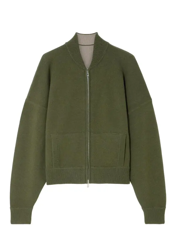 Arch4 Cashmere Zip-up Cardigan - Green
