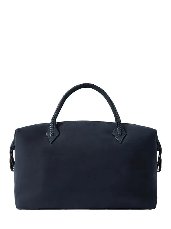 METIER Vérité City Braided Leather-trimmed Nubuck Tote - Blue