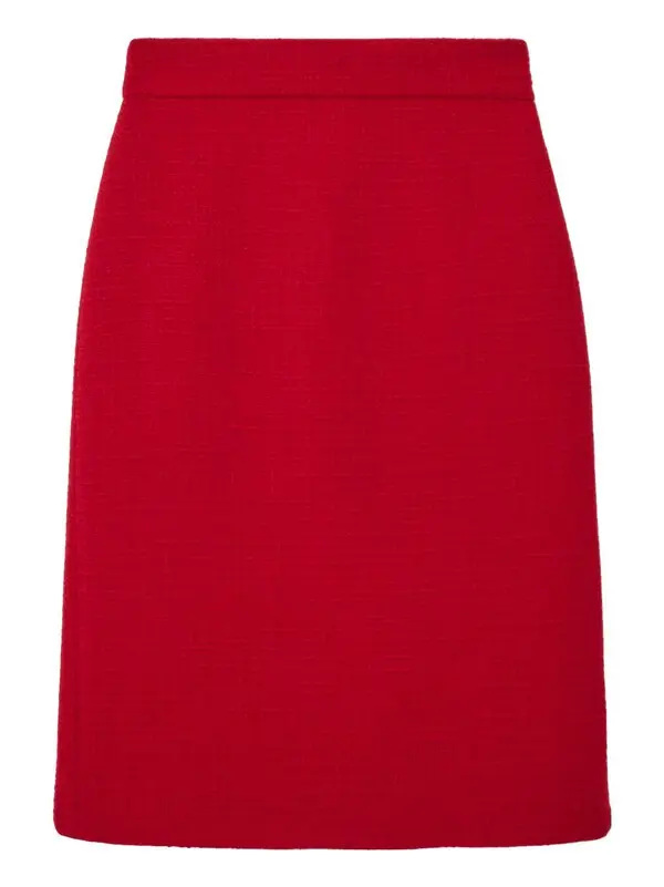 Valentino Garavani Wool-blend Tweed Knee-length Skirt - Red