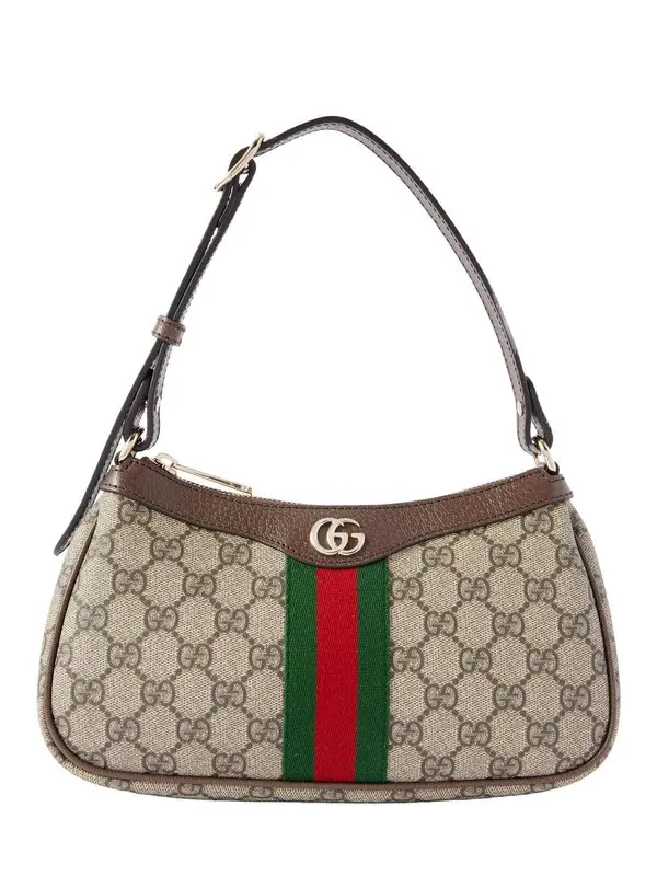 Gucci Ophidia Small Leather-trimmed Shoulder Bag - Neutrals