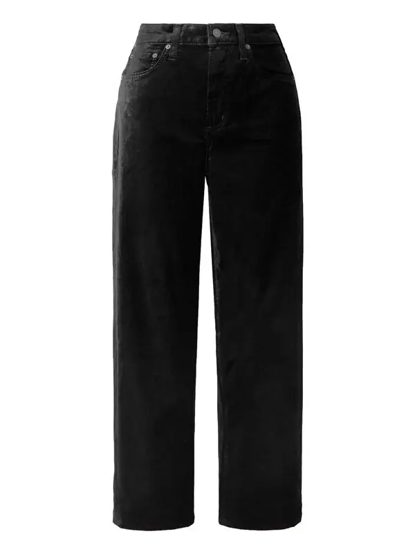 Citizens Of Humanity Delfina Straight-leg Velvet Pants - Black
