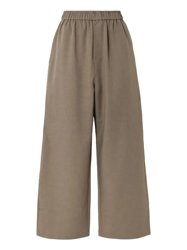 THE FRANKIE SHOP Baxter Twill Wide-leg Pants - Brown