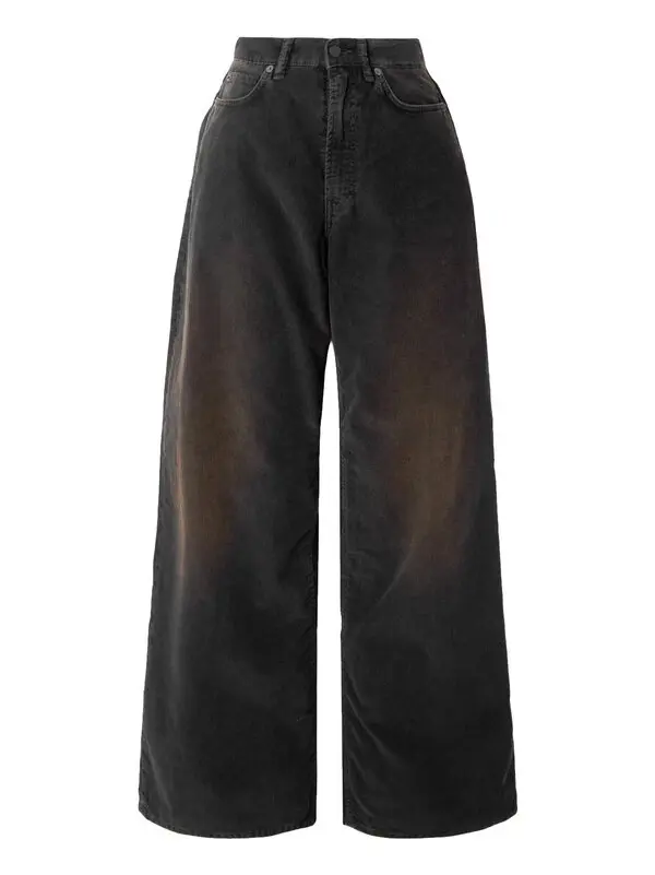 Acne Studios 1981 Organic Cotton-corduroy Wide-leg Pants - Black