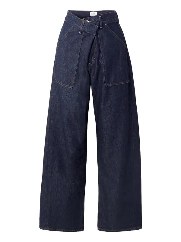 Citizens Of Humanity Ines Utility Crop Organic High-rise Wide-leg Jeans - Blue